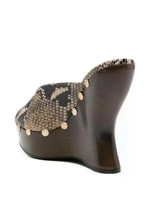 Magda Butrym Snakeskin Studded Platform Sandals