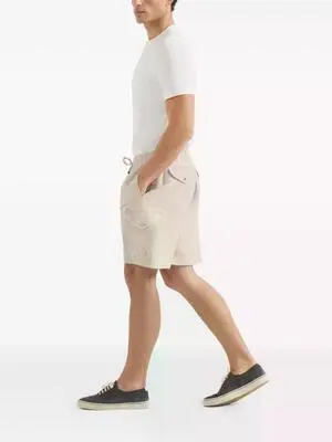 Brunello Cucinelli Linen And Cotton Drill Bermuda Shorts - Neutrals