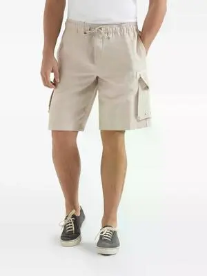 Brunello Cucinelli Linen And Cotton Drill Bermuda Shorts - Neutrals
