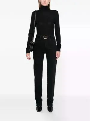 Saint Laurent Logo Patch Straight Jeans