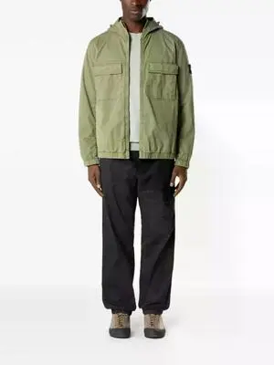Stone Island Hooded Flap-pocket Jacket - Green