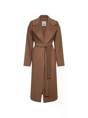 Max Mara Wide-lapel Belted Broadcloth Coat