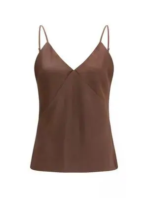FORTE_FORTE V-neck Slip Tank Top - Brown