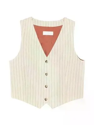 CIRCOLO 1901 Pinstripe Buttoned Waistcoat - Neutrals
