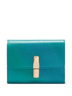 Furla Small Iride Grained-leather Compact Wallet - Blue