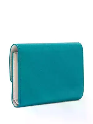 Furla Small Iride Grained-leather Compact Wallet - Blue