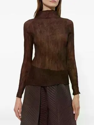 Issey Miyake High-neck Long-sleeved Top