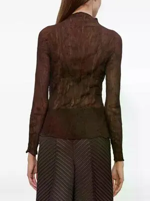 Issey Miyake High-neck Long-sleeved Top