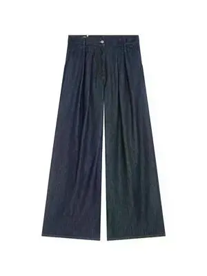 Dries Van Noten Pleated Wide-leg Jeans - Blue