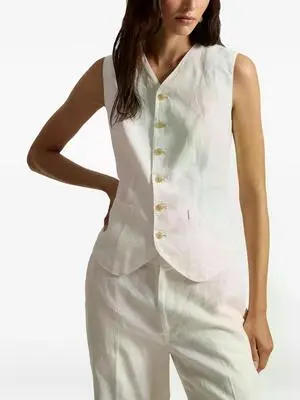 Polo Ralph Lauren V-neck Linen Waistcoat - Neutrals
