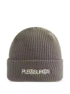 PLEASURES Logo Beanie - Grey