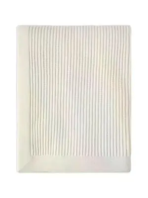 Brunello Cucinelli Cashmere Half English Rib Knit Throw - Neutrals