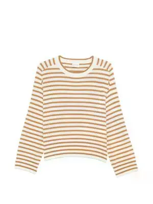 Closed Striped Cashmere Sweater - White