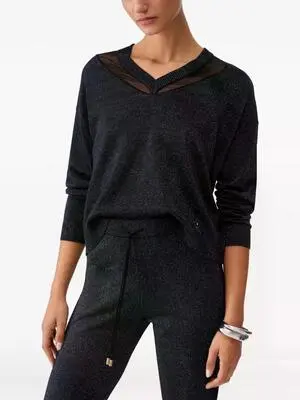 Liu Jo V-neck Mesh Sweater