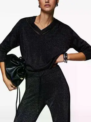 Liu Jo V-neck Mesh Sweater