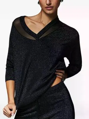 Liu Jo V-neck Mesh Sweater