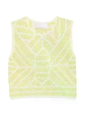 CIRCUS HOTEL Sequin Embellished Top