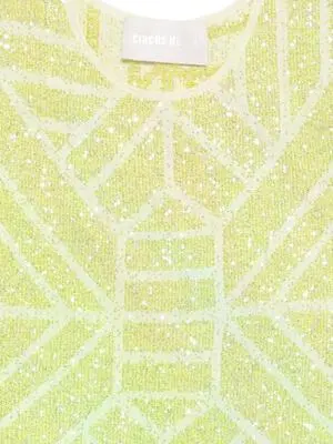 CIRCUS HOTEL Sequin Embellished Top