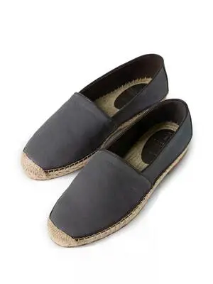 Brunello Cucinelli Grained Calfskin Espadrilles With Piping - Blue