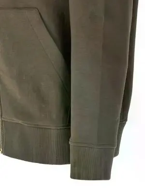 Max Mara Front Zip Cotton Hoodie - Green