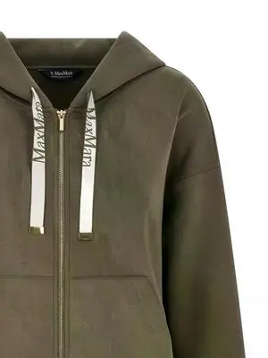 Max Mara Front Zip Cotton Hoodie - Green