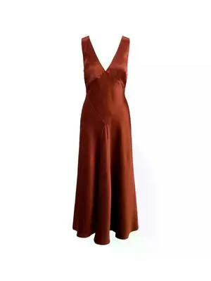 Women's Sleeveless V-Neck Midi Dresses