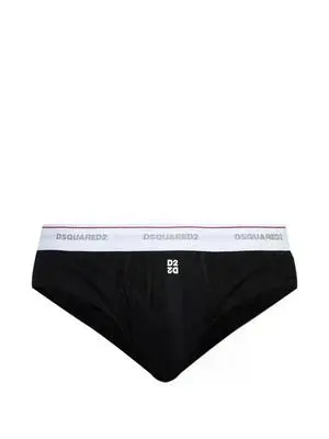 Dsquared2 Ribbed Waistband Briefs - Black