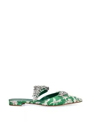 Manolo Blahnik Crystal-embellished Mules
