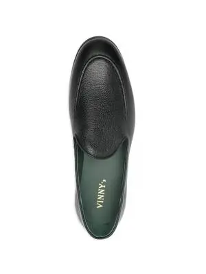 VINNY'S Marcel Grained-leather Loafers