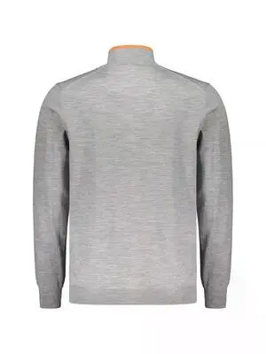 Fedeli Zip High-neck Cardigan - Grey