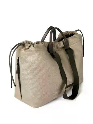 Brunello Cucinelli Raffia-effect Drawstring Leisure Bag