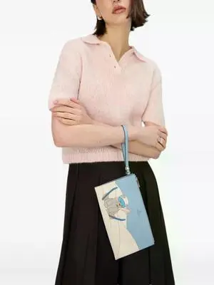 Furla Ski-bear-motif Clutch Bag - Blue