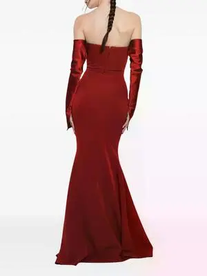 RHEA COSTA Raven Off-shoulder Maxi Dress