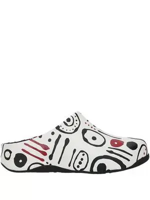 Fitflop Graphic Print Mules - White