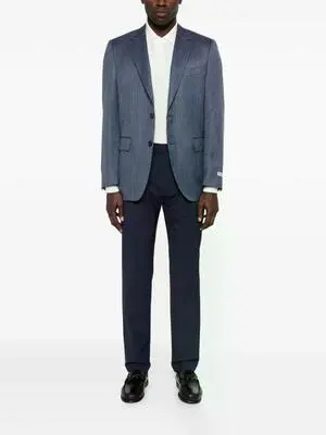 Canali Patterned Notched Lapel Jacket