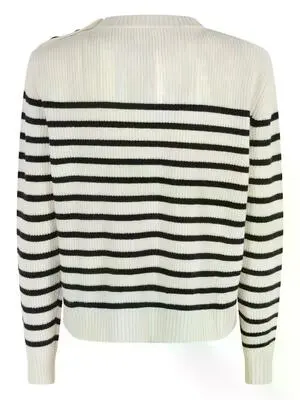 ROBERTO COLLINA Striped Button-shoulder Sweater