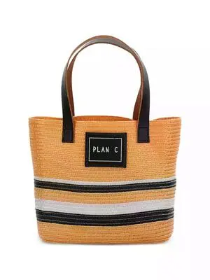 Plan C Woven Shoulder Bag With Logo Patch
