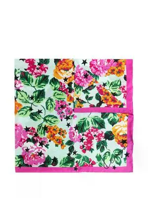 Kenzo Floral-print Scarf - Blue