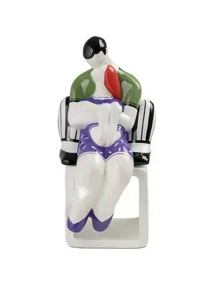 EGAN Us Embraces Striped-detail Figurine - White