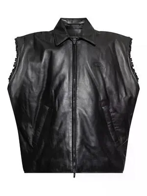 Balenciaga Frayed-edge Leather Vest