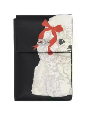 GANNI Dog-print Wallet - White