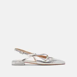 Women's Silver Strappy Flat Sandals