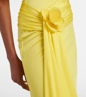 David Koma Floral-appliqué Jersey Cocktail Dress