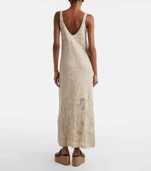 Brunello Cucinelli Knitted Midi Dress - Beige