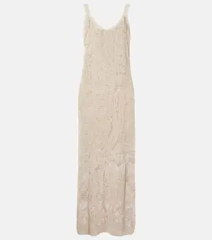 Brunello Cucinelli Knitted Midi Dress - Beige