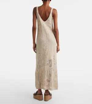 Brunello Cucinelli Knitted Midi Dress - Beige