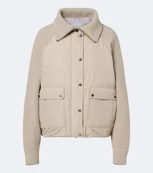 Brunello Cucinelli Wool, Cashmere, And Silk Down Jacket - Beige
