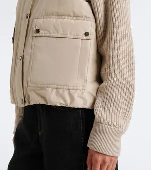 Brunello Cucinelli Wool, Cashmere, And Silk Down Jacket - Beige
