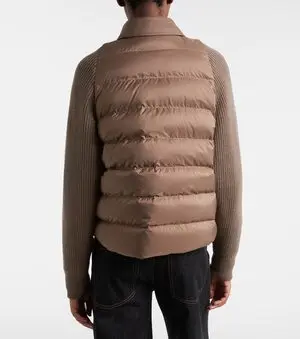 Brunello Cucinelli Wool, Cashmere, And Silk Down Jacket - Beige