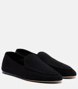 THE ROW Awar Suede Loafers - Black